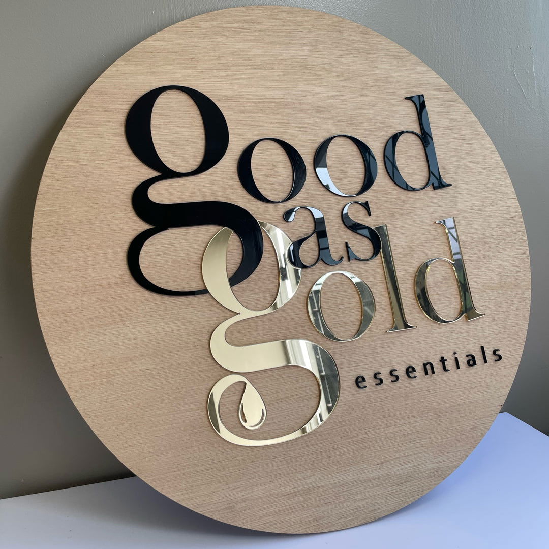 Circle Wooden Sign with Acrylic Cutouts – Personify